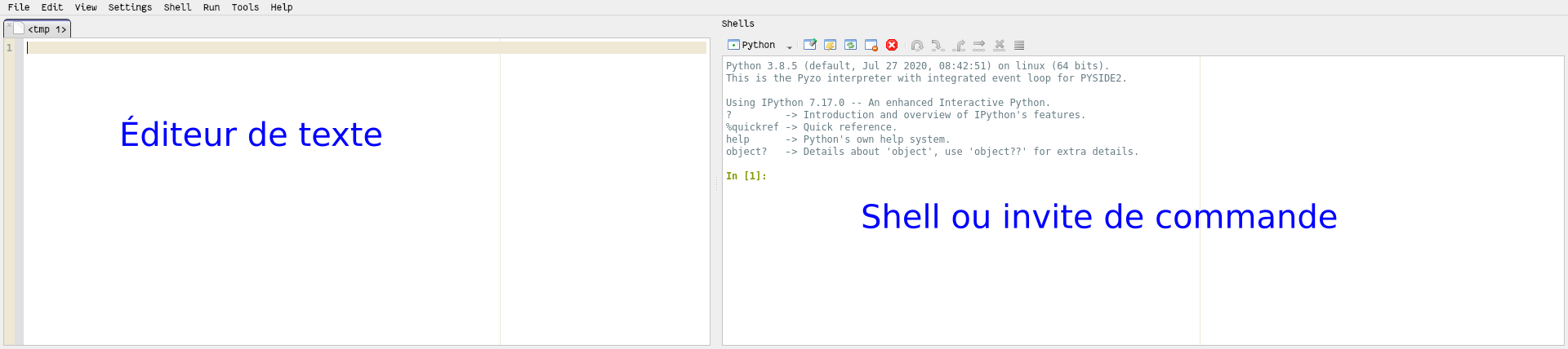 Prise en main de l'IDE ~Pyzo~ et du language ~Python~